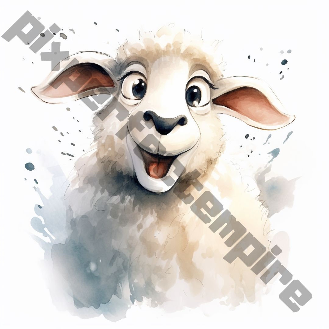 Watercolor Sheep Clipart Bundle, Lamb PNG (digital Download - Etsy