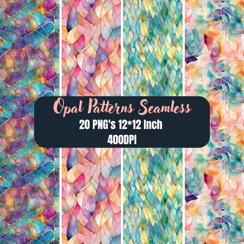 Opal Digital Paper, Jewel Rainbow Texture Backgrounds Printable ...