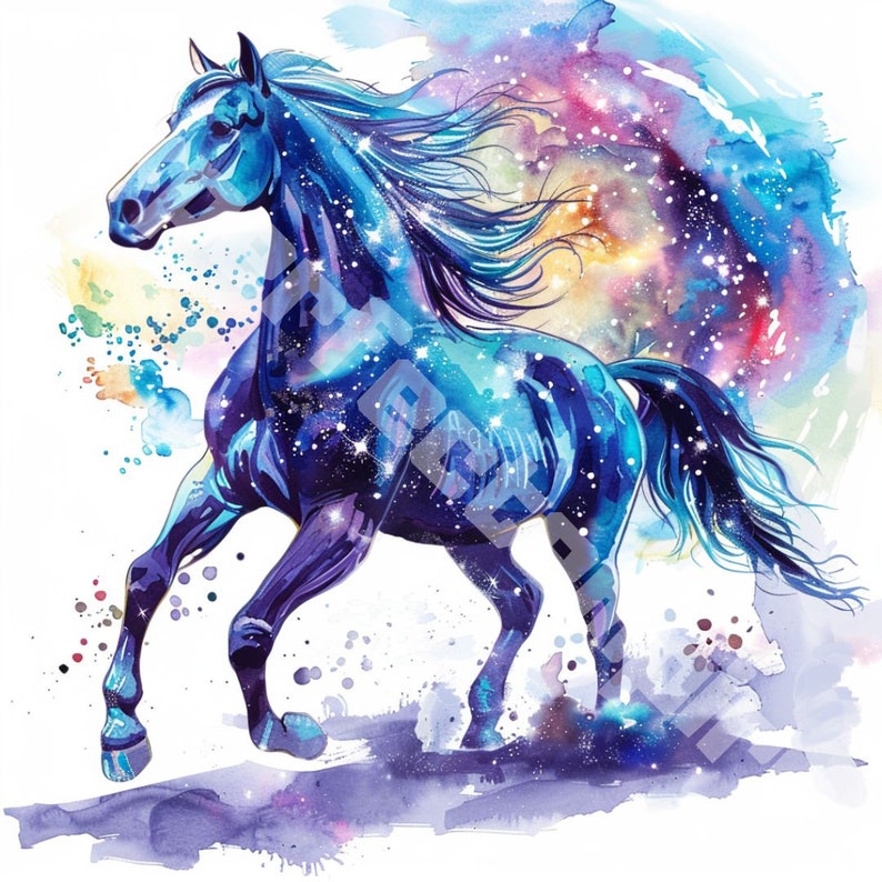 Watercolor Rainbow Horse Clipart, Colorful Horse Illustrations, Rainbow ...