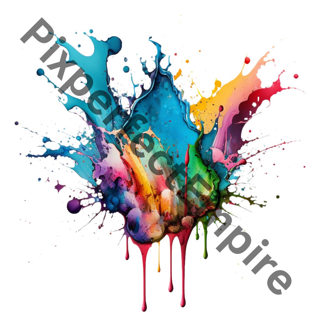 Paint Splash With Transparent PNG CLIPART BUNDLE Watercolor Splatter ...