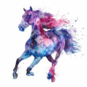 Watercolor Rainbow Horse Clipart, Colorful Horse Illustrations, Rainbow ...