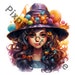 Watercolor Candy Witch Clipart: 20 PNG Fantasy Images (instant Download ...