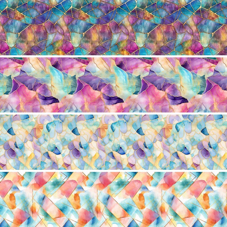 Opal Digital Paper, Jewel Rainbow Texture Backgrounds Printable ...