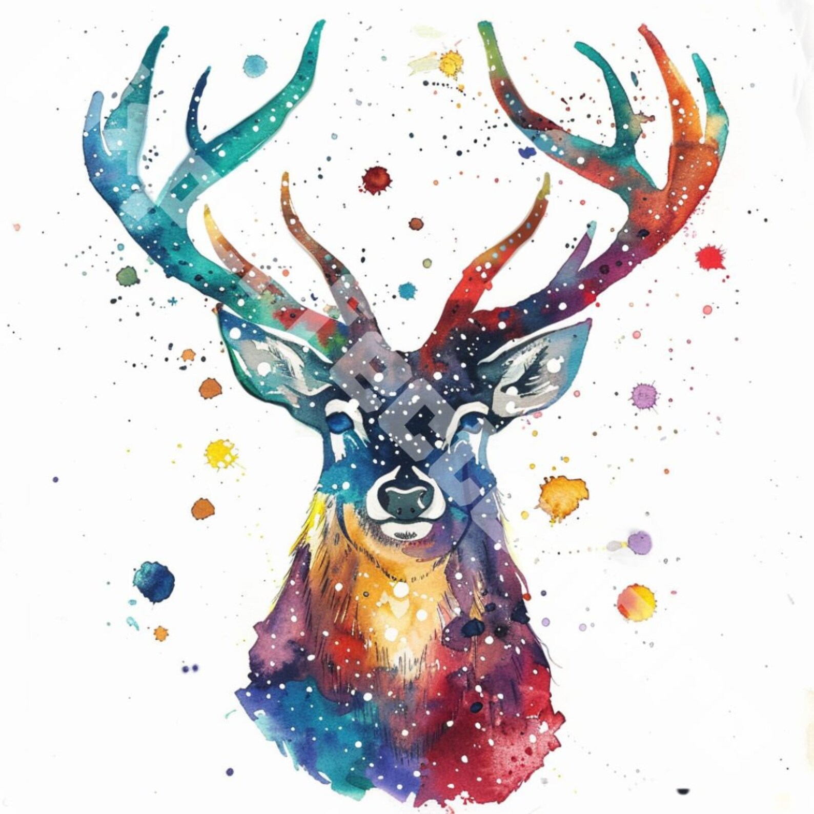 Watercolor Rainbow Deer Clipart, Colorful Deer Illustrations, Rainbow ...