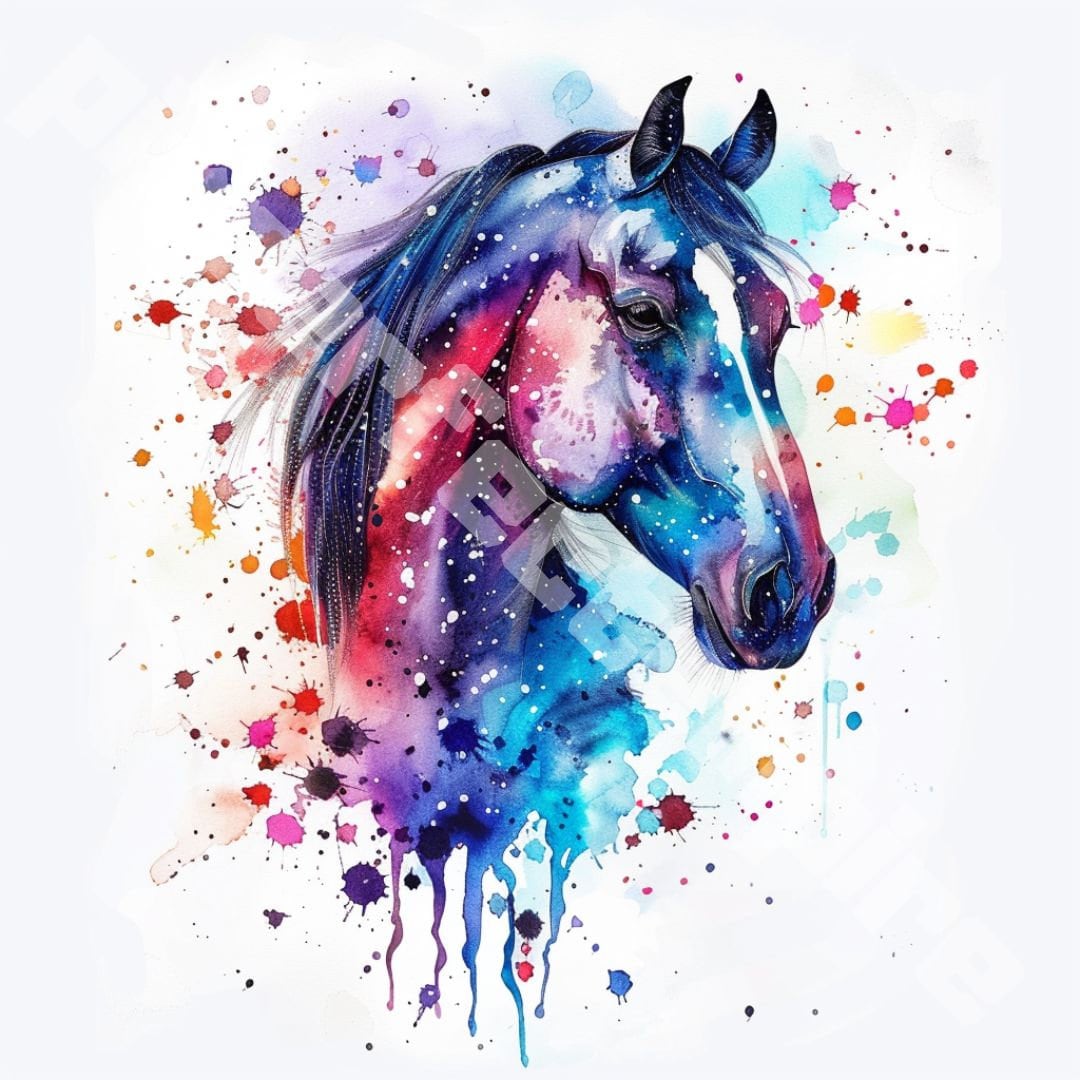 Watercolor Rainbow Horse Clipart, Colorful Horse Illustrations, Rainbow ...