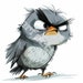 Grumpy Bird Watercolor Clipart Bundle: Funny Cartoon PNG (digital ...