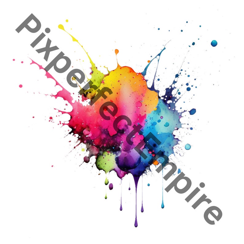 Paint Splash With Transparent PNG CLIPART BUNDLE Watercolor Splatter ...