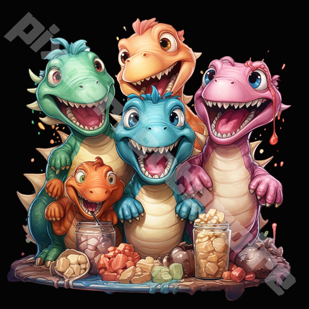 Cute Dinosaur Friends Digital Clipart Set, PNG, Instant Download - Etsy ...