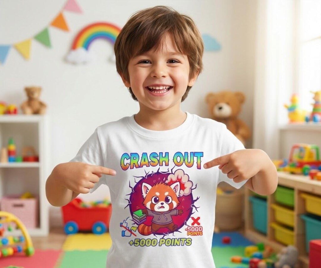 Red Panda T-shirt | "crash Out" Graphic Tee for Kids & Teens - Etsy