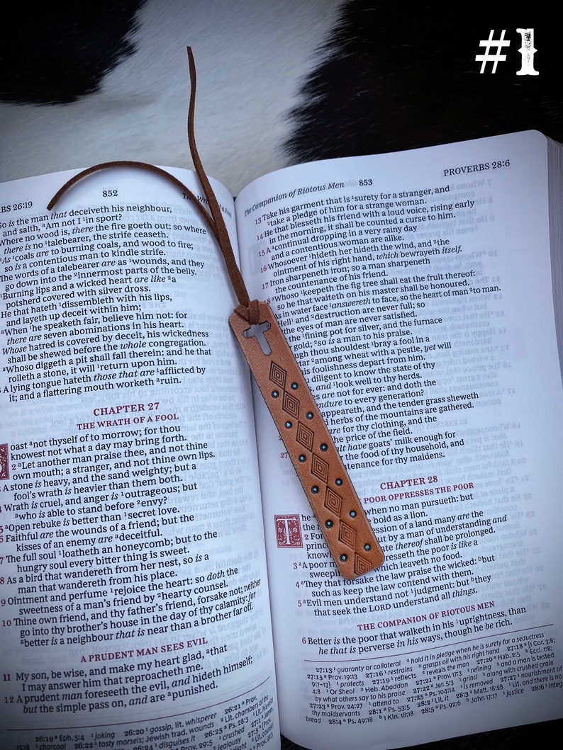 Tooled Leather Bookmarks Hand Tooled Hand Painted Leather Accessories ...