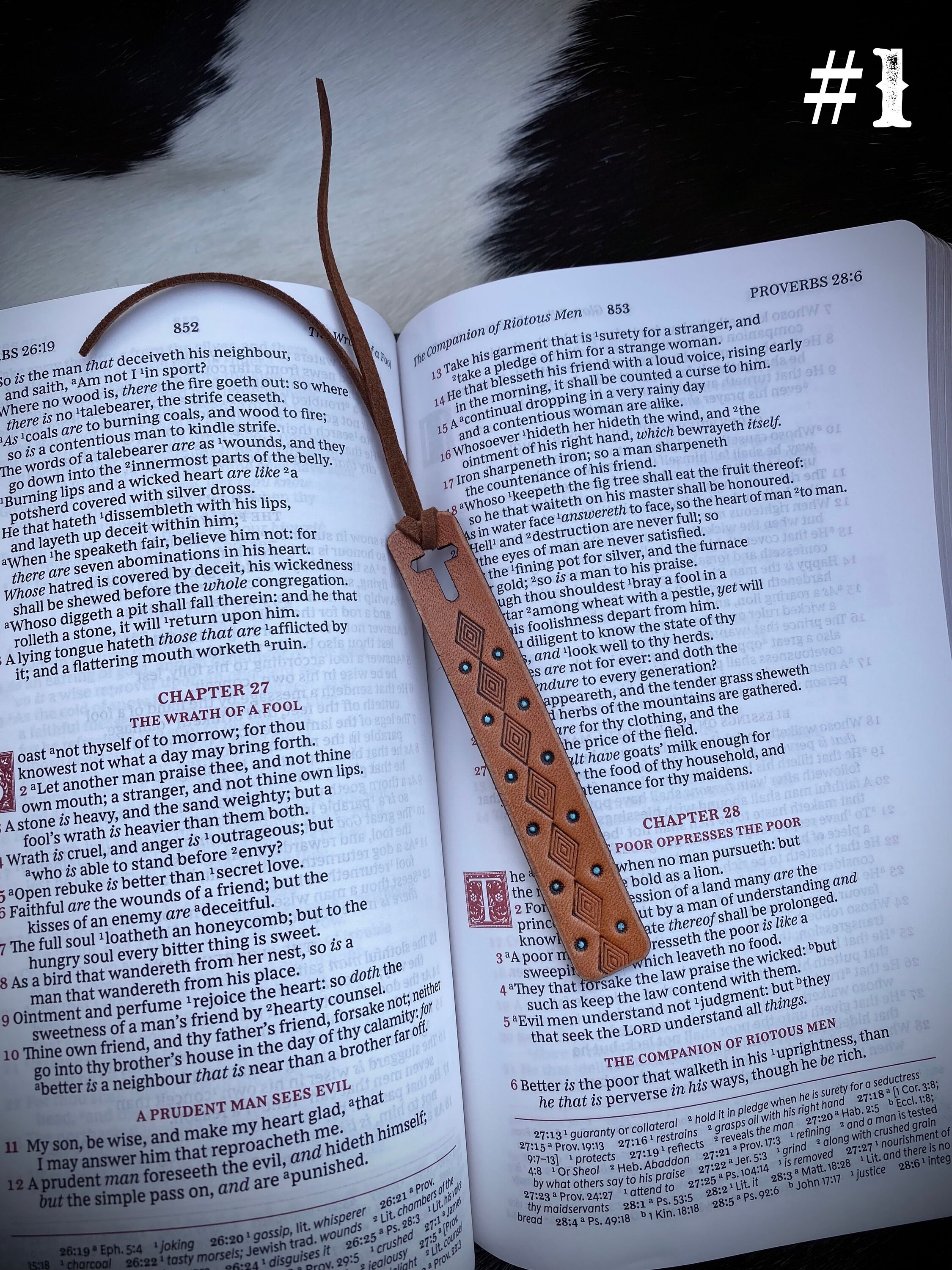 Tooled Leather Bookmarks Hand Tooled Hand Painted Leather Accessories ...