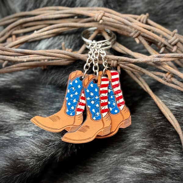 Cowgirl Boot Keychain - Etsy