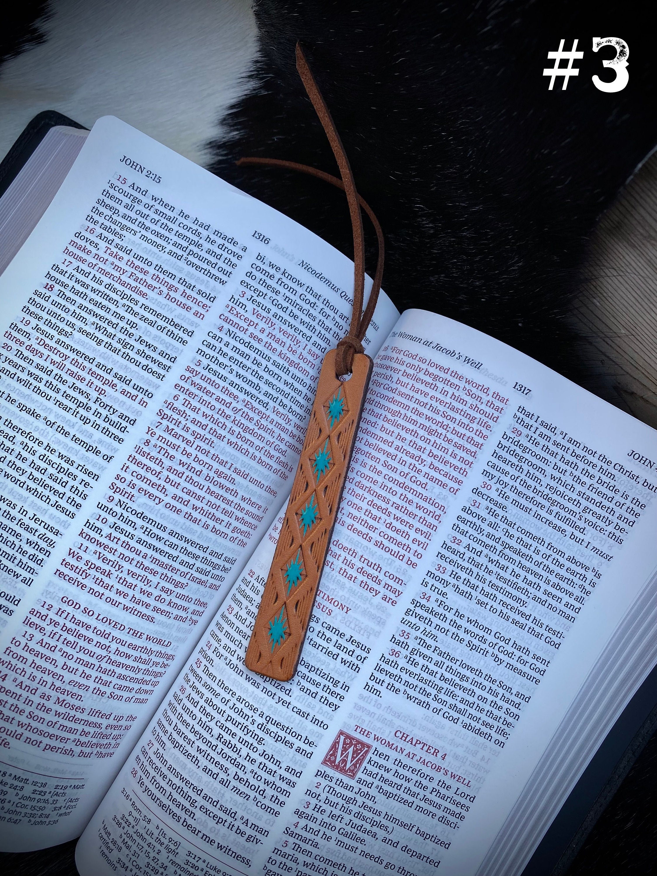 Tooled Leather Bookmarks Hand Tooled Hand Painted Leather Accessories ...