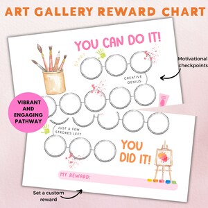 Kids Reward Chart Printable, Reward System, Art Gallery Behavior Reward ...