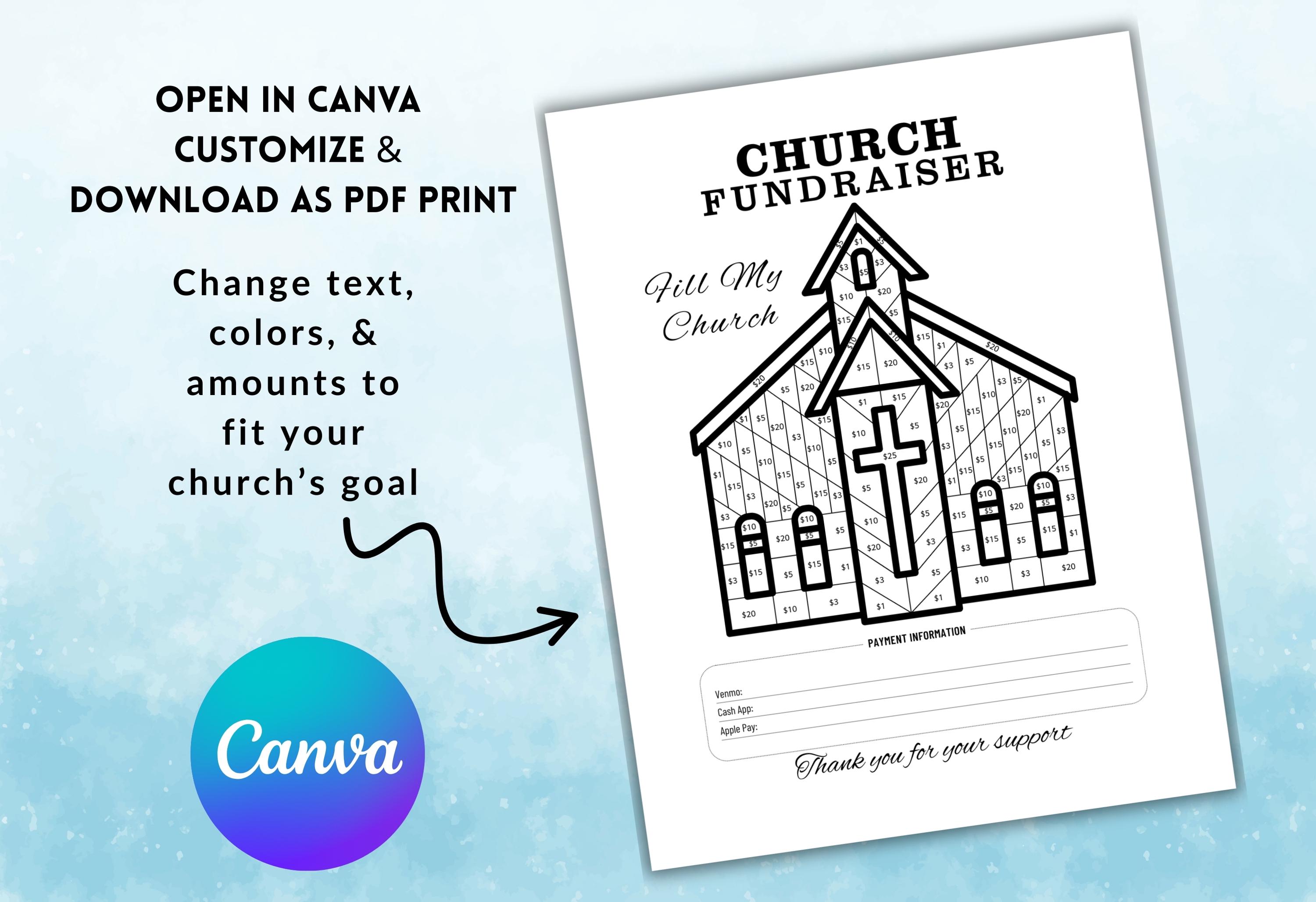 Editable Church Fundraiser Template, Fill My Church Fundraising Sheet ...