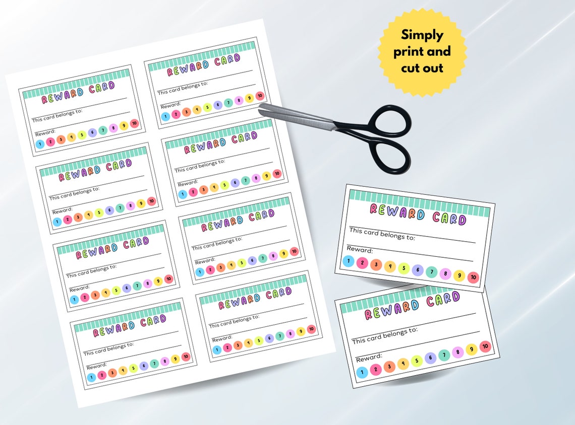 Printable Kid Reward Punch Cards, Reward System, Classroom Rewards ...