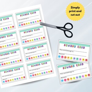 Printable Kid Reward Punch Cards, Reward System, Classroom Rewards ...
