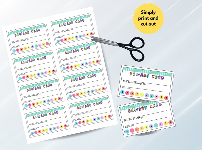 Printable Kid Reward Punch Cards, Reward System, Classroom Rewards ...