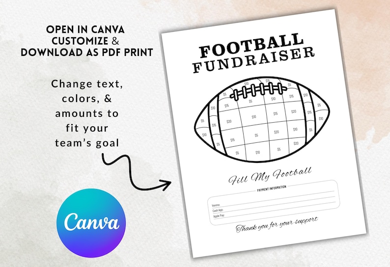 Editable Football Fundraiser Template, Fill My Football Fundraiser ...