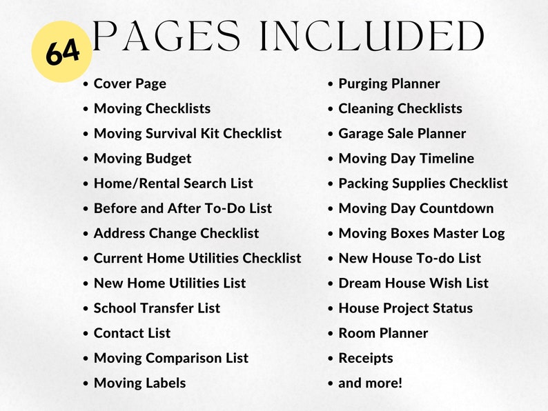 Moving Planner Printable, Moving Checklist, Moving Binder, Moving ...