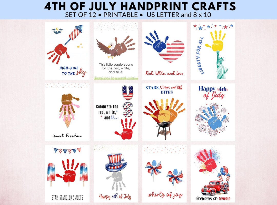 4th of July Handprint Craft, Toddler 4th of July Handprint Art ...