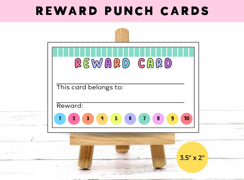Printable Kid Reward Punch Cards, Reward System, Classroom Rewards ...