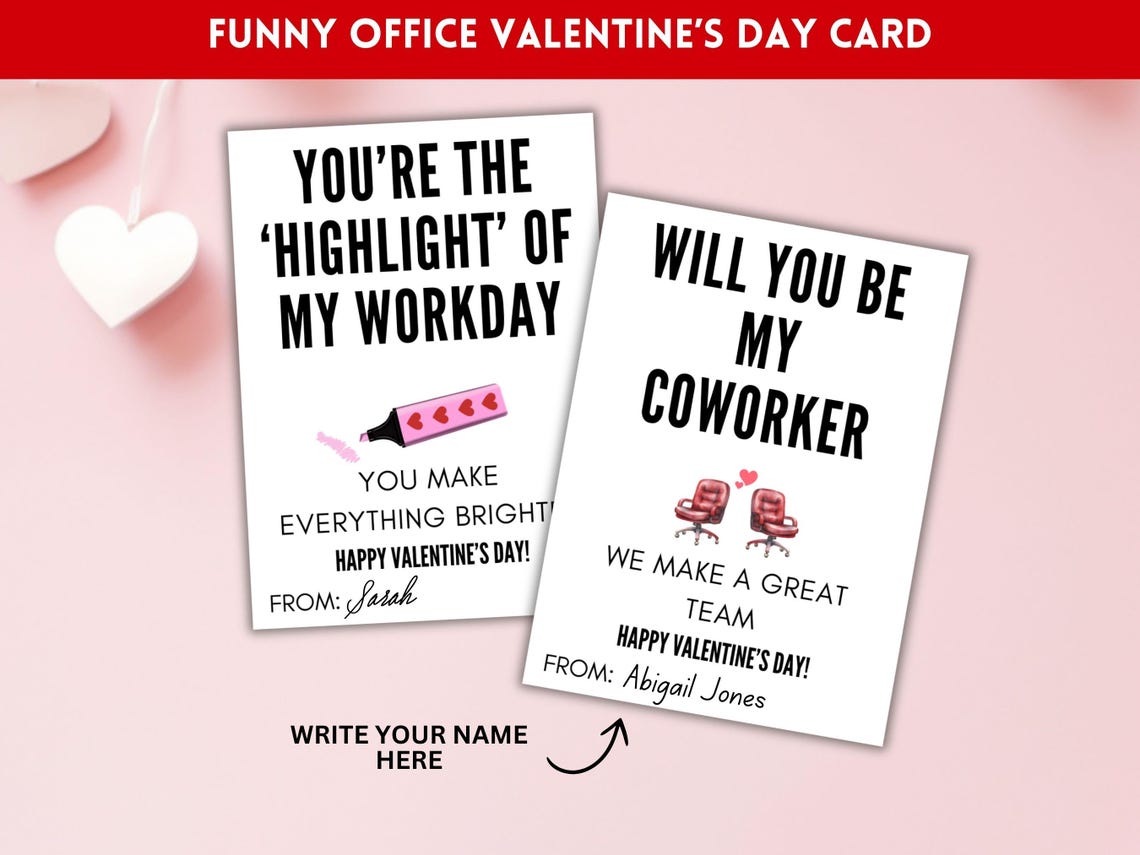 Coworker Valentine’s Day Card, Printable Valentines for Work, Office ...