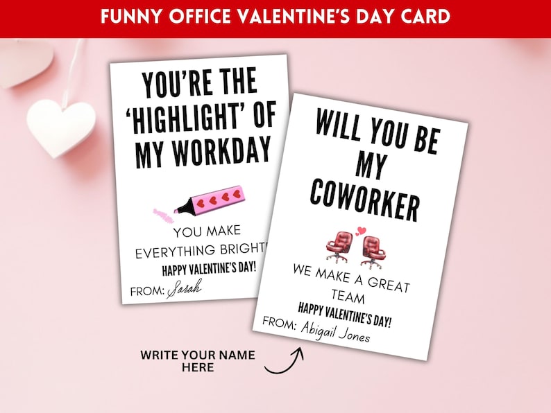 Coworker Valentine’s Day Card, Printable Valentines for Work, Office ...