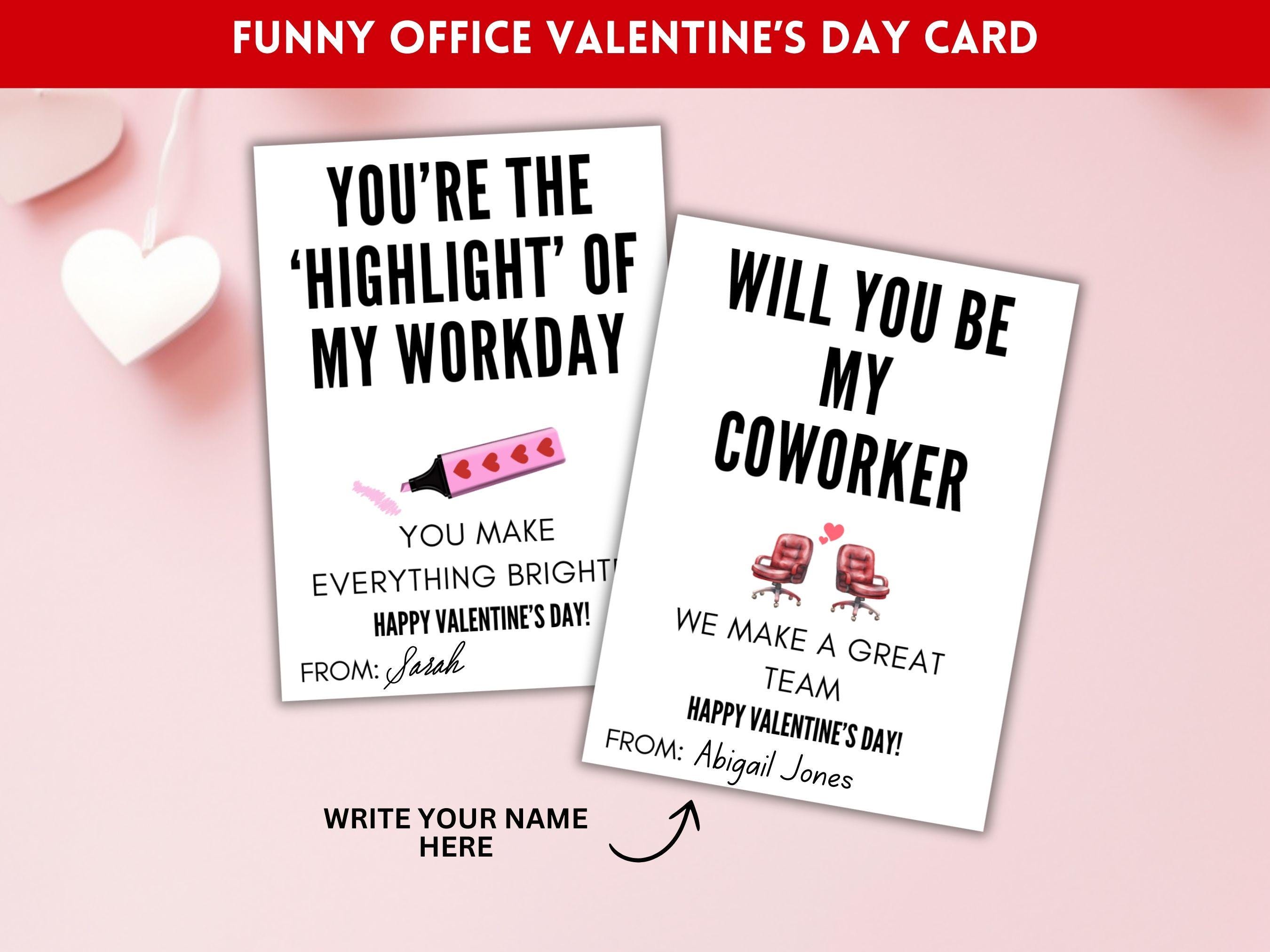 Coworker Valentine’s Day Card, Printable Valentines for Work, Office ...