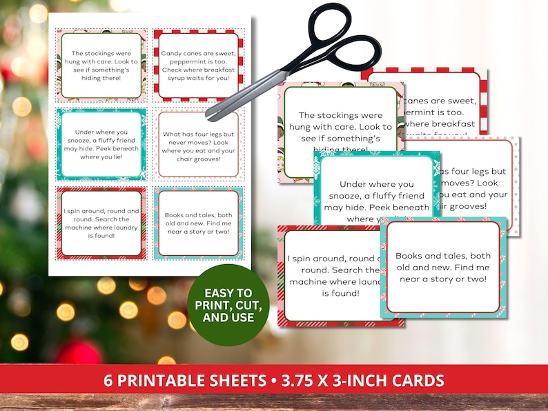 Christmas Elf Scavenger Hunt, Printable Elf Game, Holiday Scavenger ...