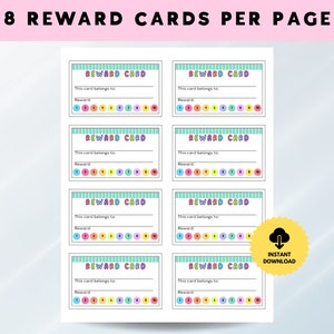 Printable Kid Reward Punch Cards, Reward System, Classroom Rewards ...