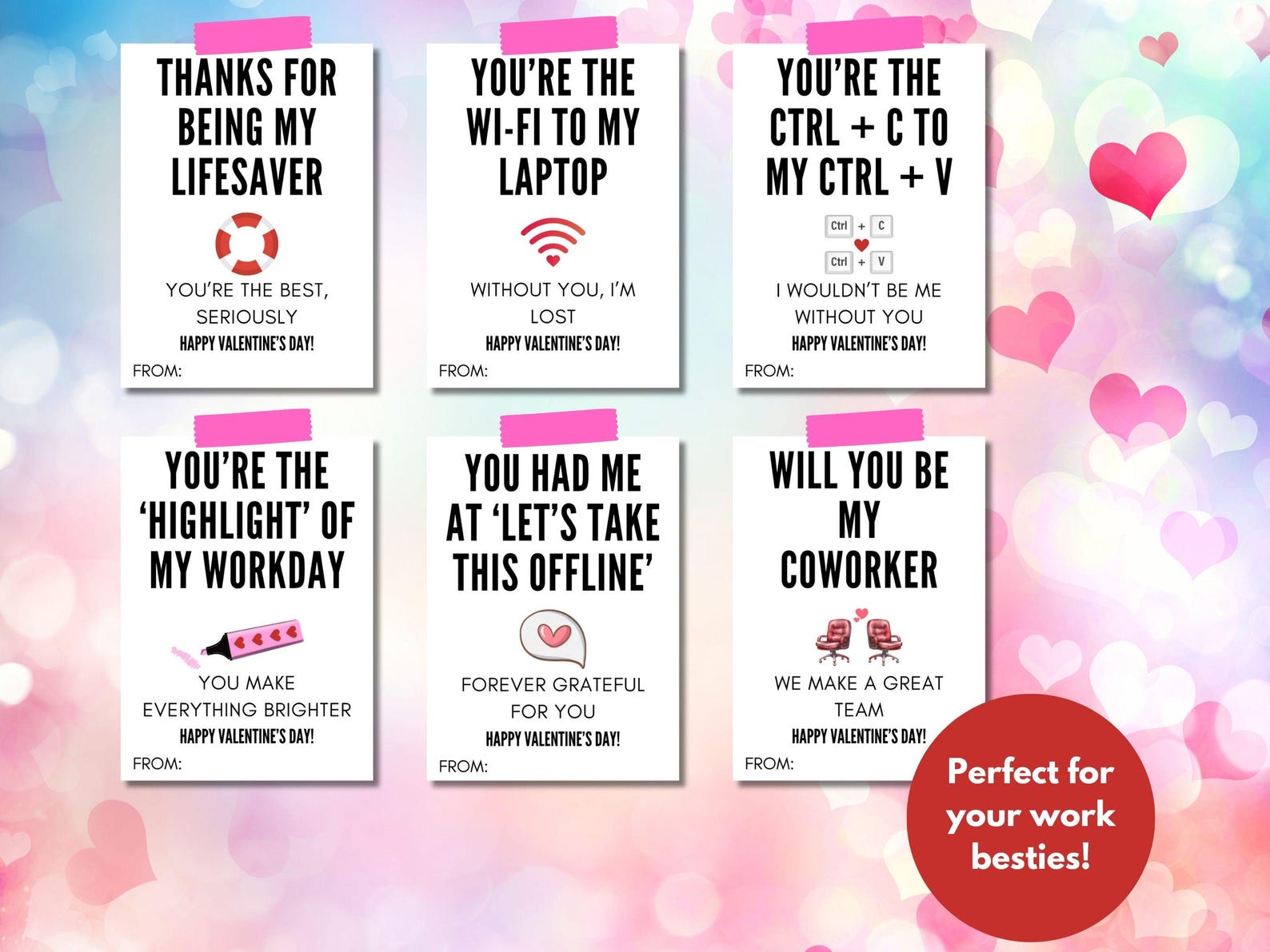 Coworker Valentines Day Card, Printable Valentines for Work, Office ...