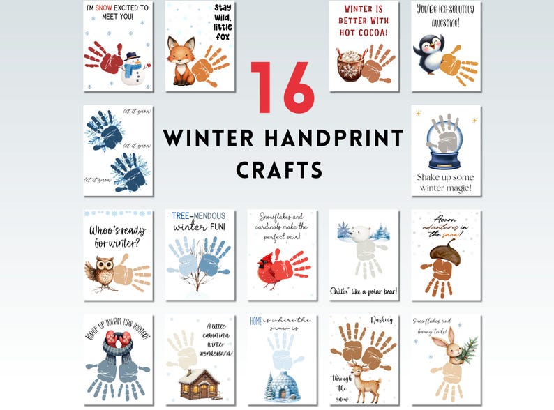 Winter Handprint Craft, Winter Handprint Bundle, Printable Daycare ...