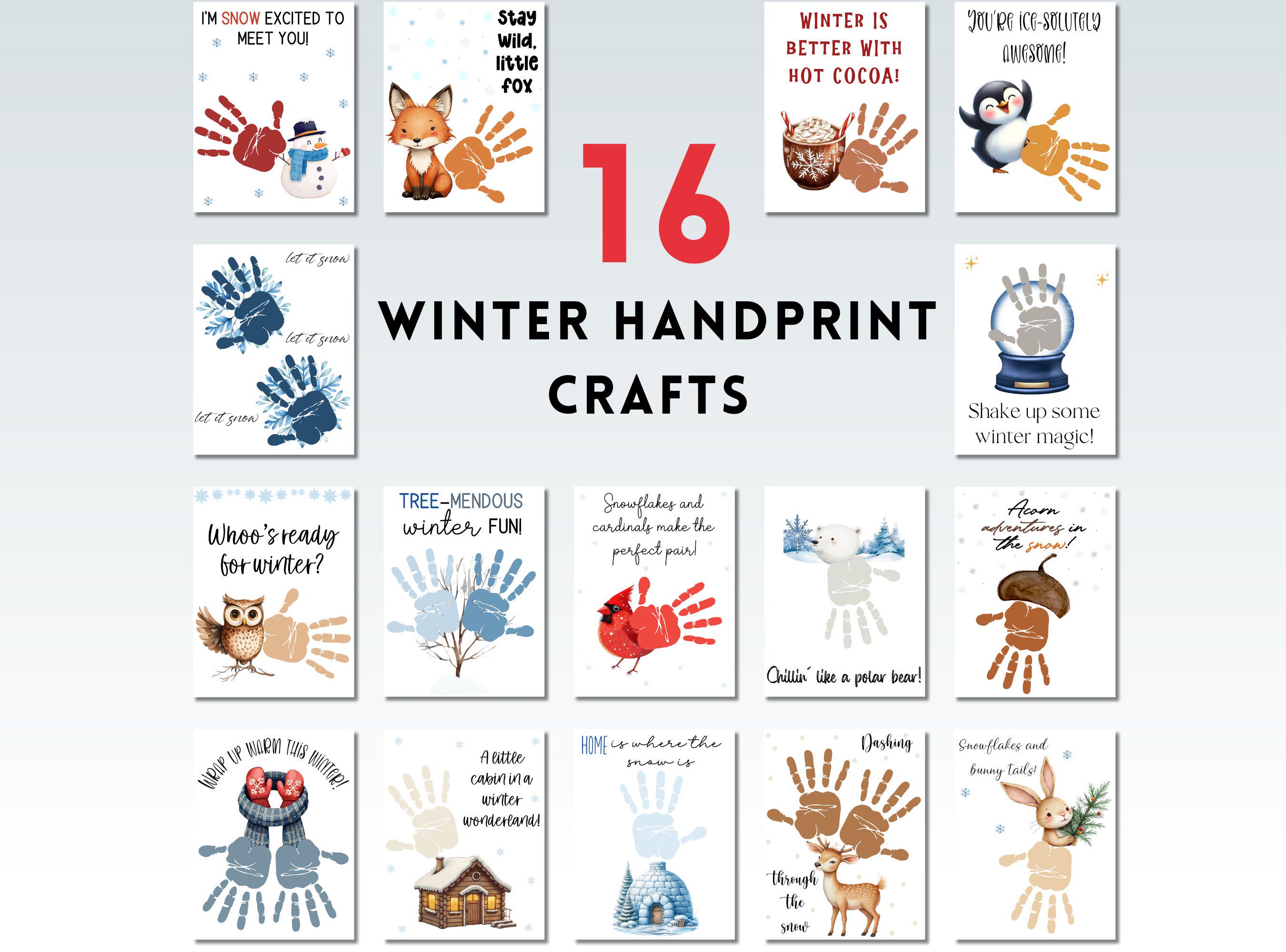 Winter Handprint Craft, Winter Handprint Bundle, Printable Daycare ...