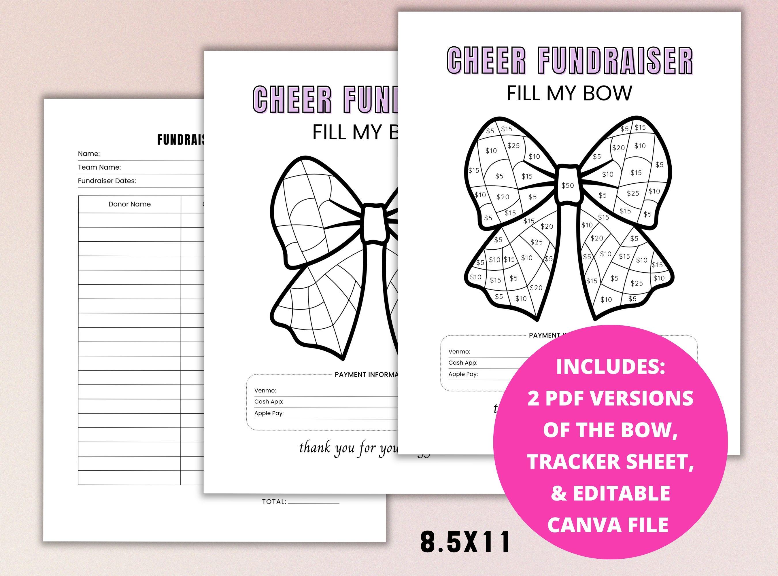 Fill My Bow Cheer Fundraiser Printable, Cheer Fundraiser Template ...