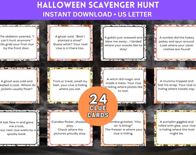Halloween Scavenger Hunt for Kids丨outdoor Treasure Hunt丨scavenger Hunt ...