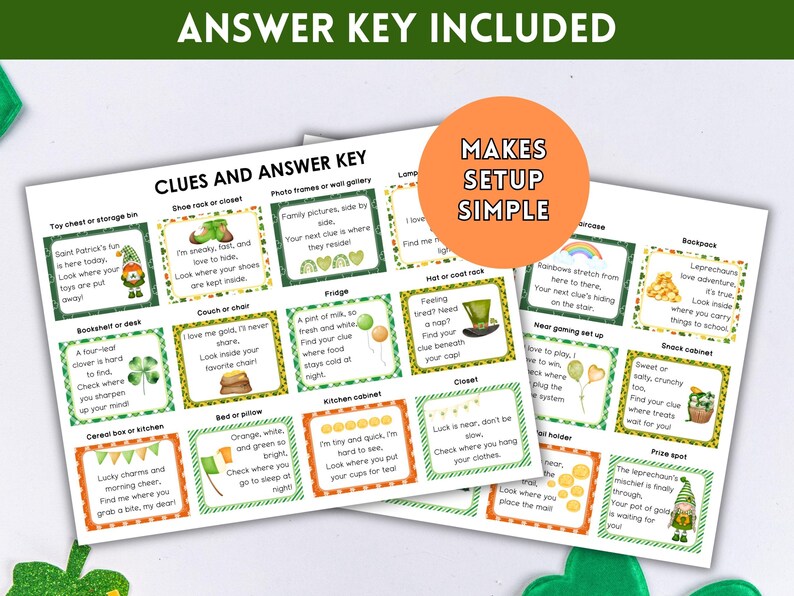 Leprechaun Treasure Hunt, St. Patrick’s Day Scavenger Hunt, Leprechaun ...