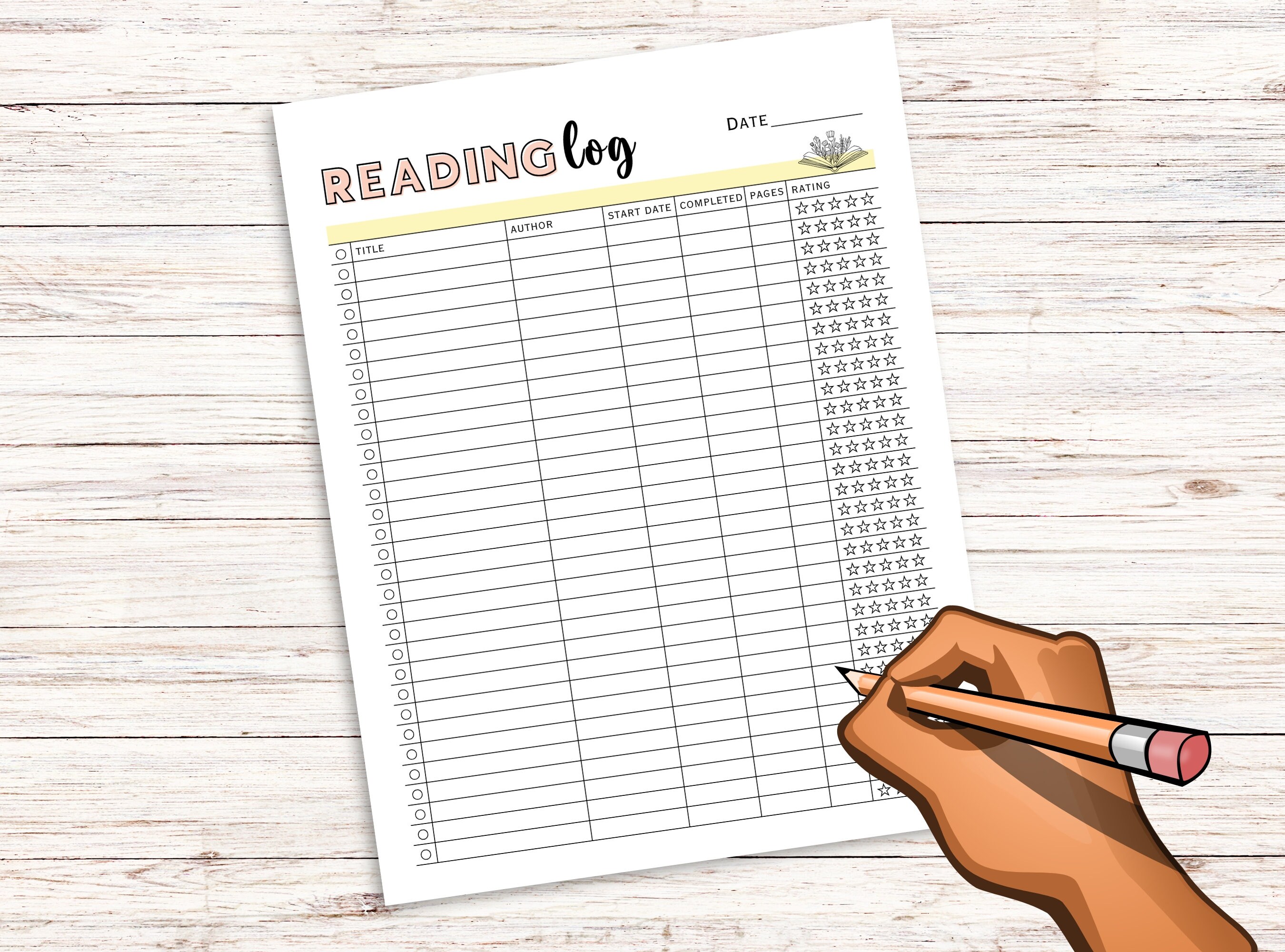 Reading Log Printable | Fillable Tracker | Book Log | Bookshelf Tracker ...