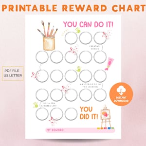 Kids Reward Chart Printable, Reward System, Art Gallery Behavior Reward ...