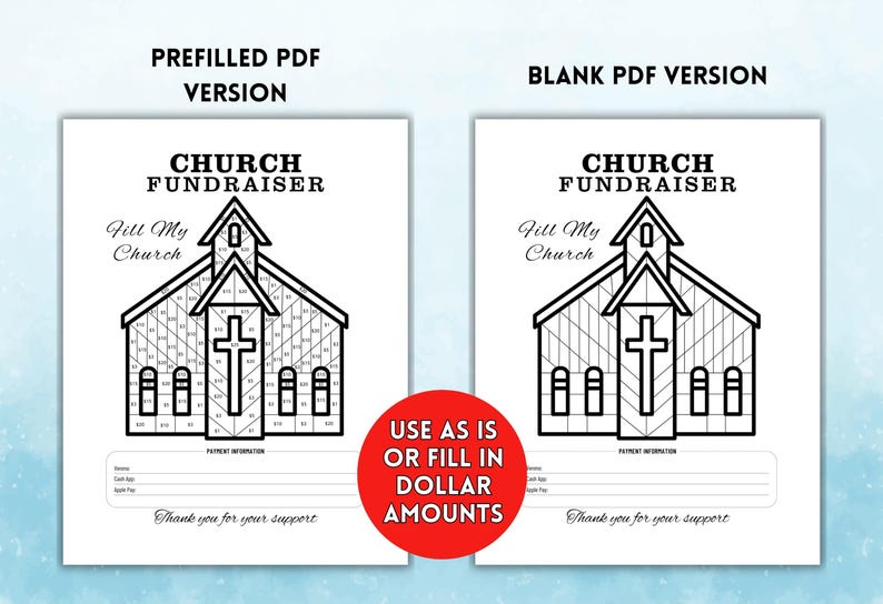 Editable Church Fundraiser Template, Fill My Church Fundraising Sheet ...