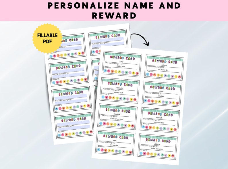 Printable Kid Reward Punch Cards, Reward System, Classroom Rewards ...
