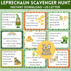 Leprechaun Treasure Hunt, St. Patrick’s Day Scavenger Hunt, Leprechaun ...