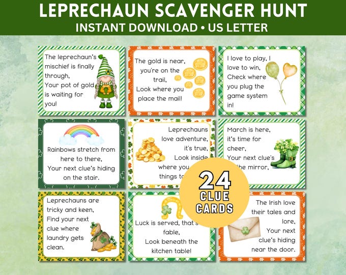 St. Patrick's Day Scavenger Hunt | Leprechauns | March | Luck of the ...