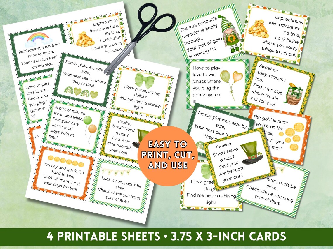 Leprechaun Treasure Hunt, St. Patrick’s Day Scavenger Hunt, Leprechaun ...