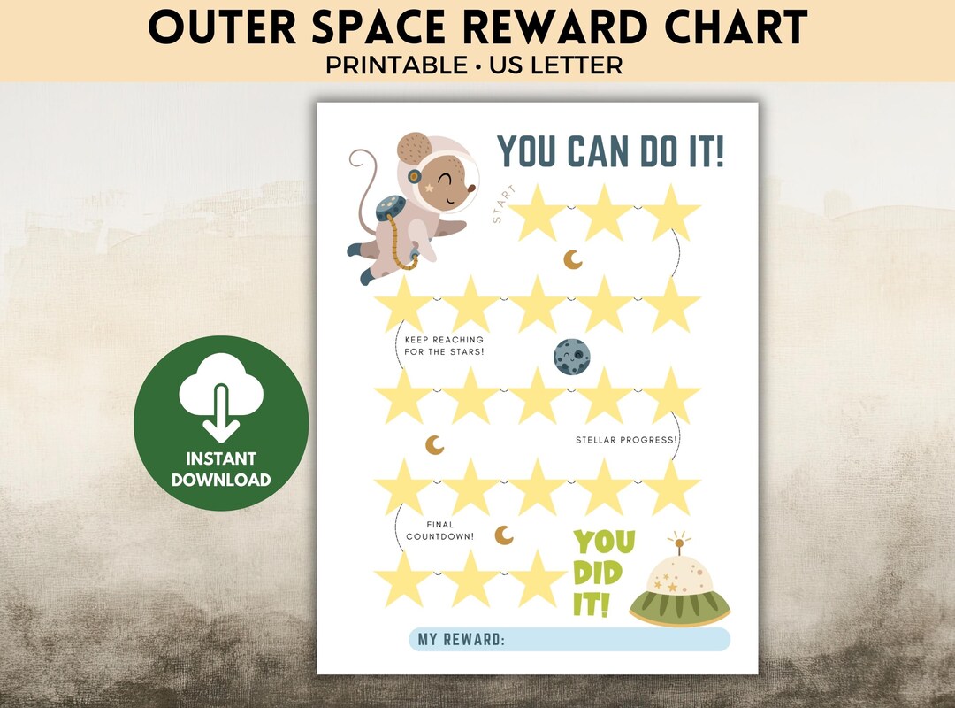 Outer Space Reward Chart, Printable Space Reward Tracker, Spaced Themed ...