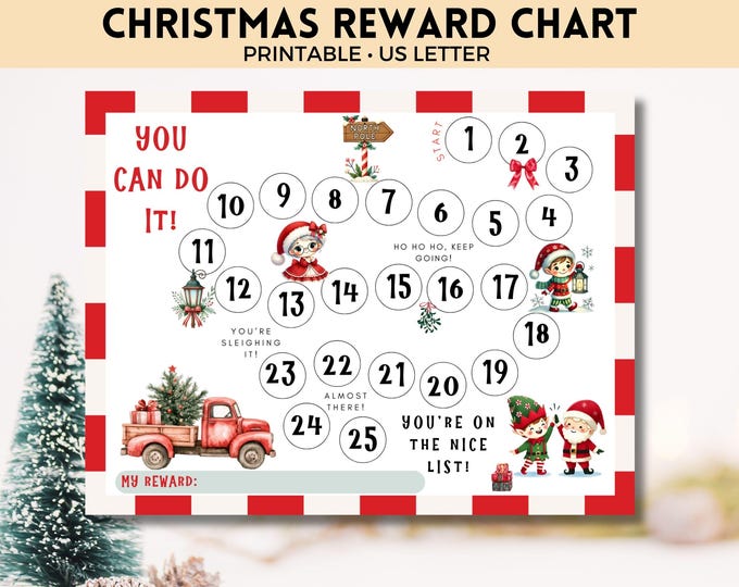 Printable Santa Reward Chart: Holiday Behavior Tracker (PDF) - Etsy Canada
