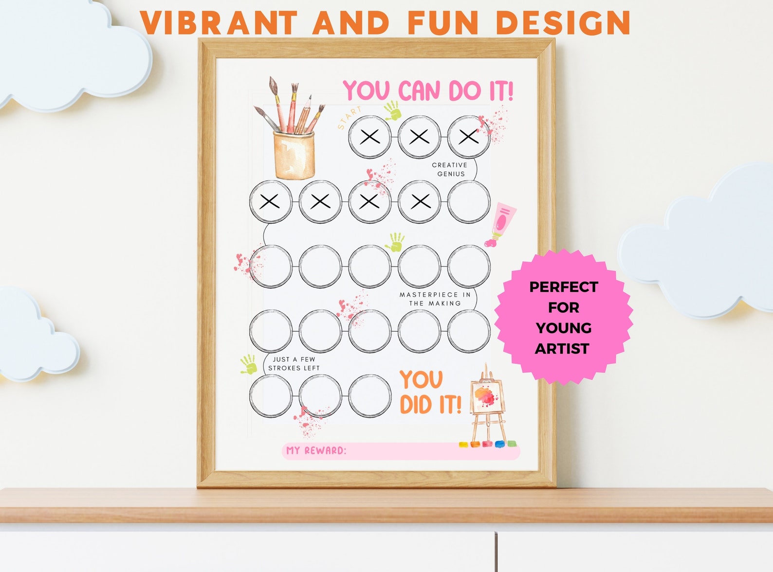 Kids Reward Chart Printable, Reward System, Art Gallery Behavior Reward ...