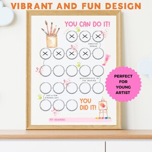 Kids Reward Chart Printable, Reward System, Art Gallery Behavior Reward ...