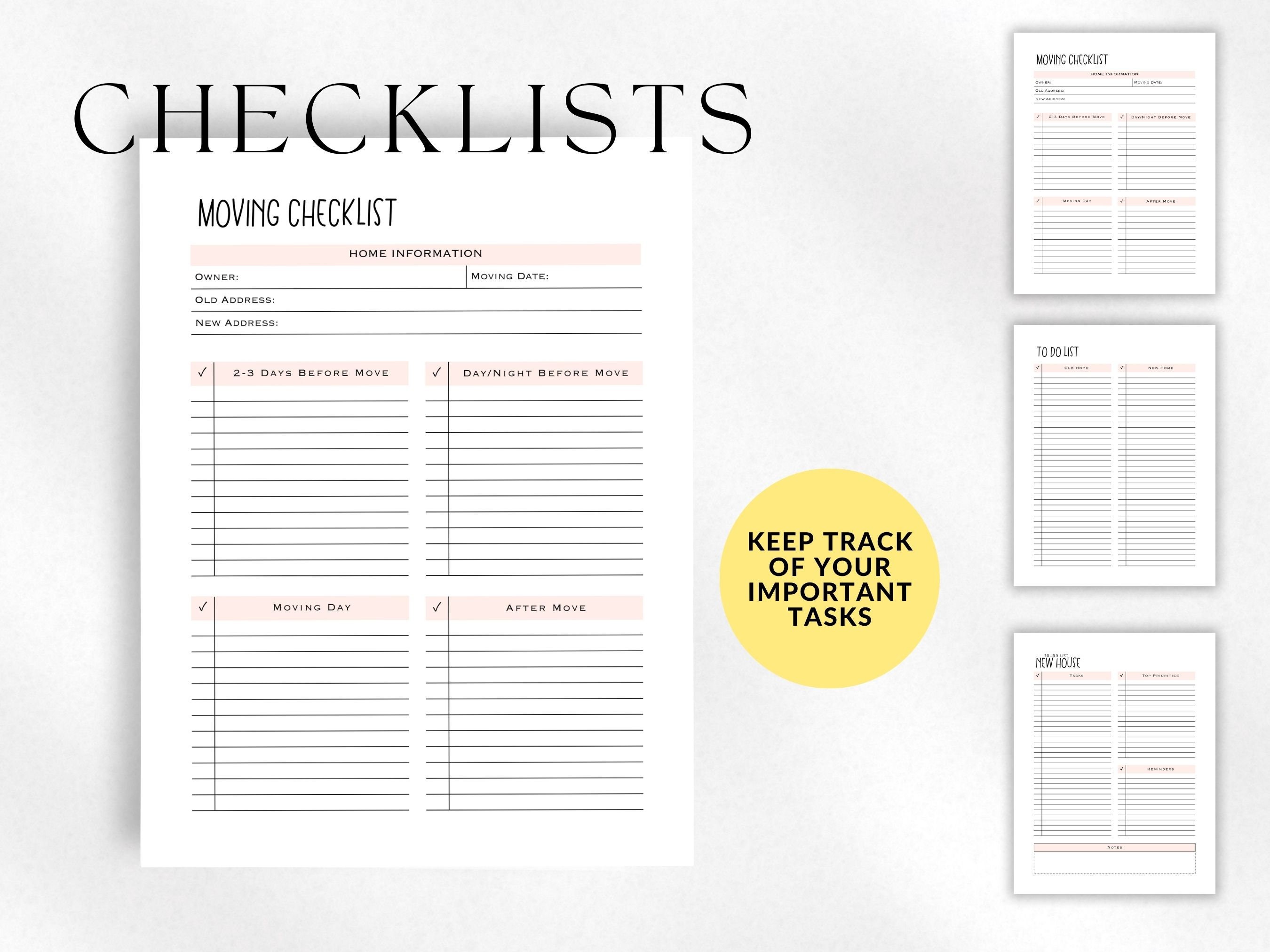 Moving Planner Printable, Moving Checklist, Moving Binder, Moving ...
