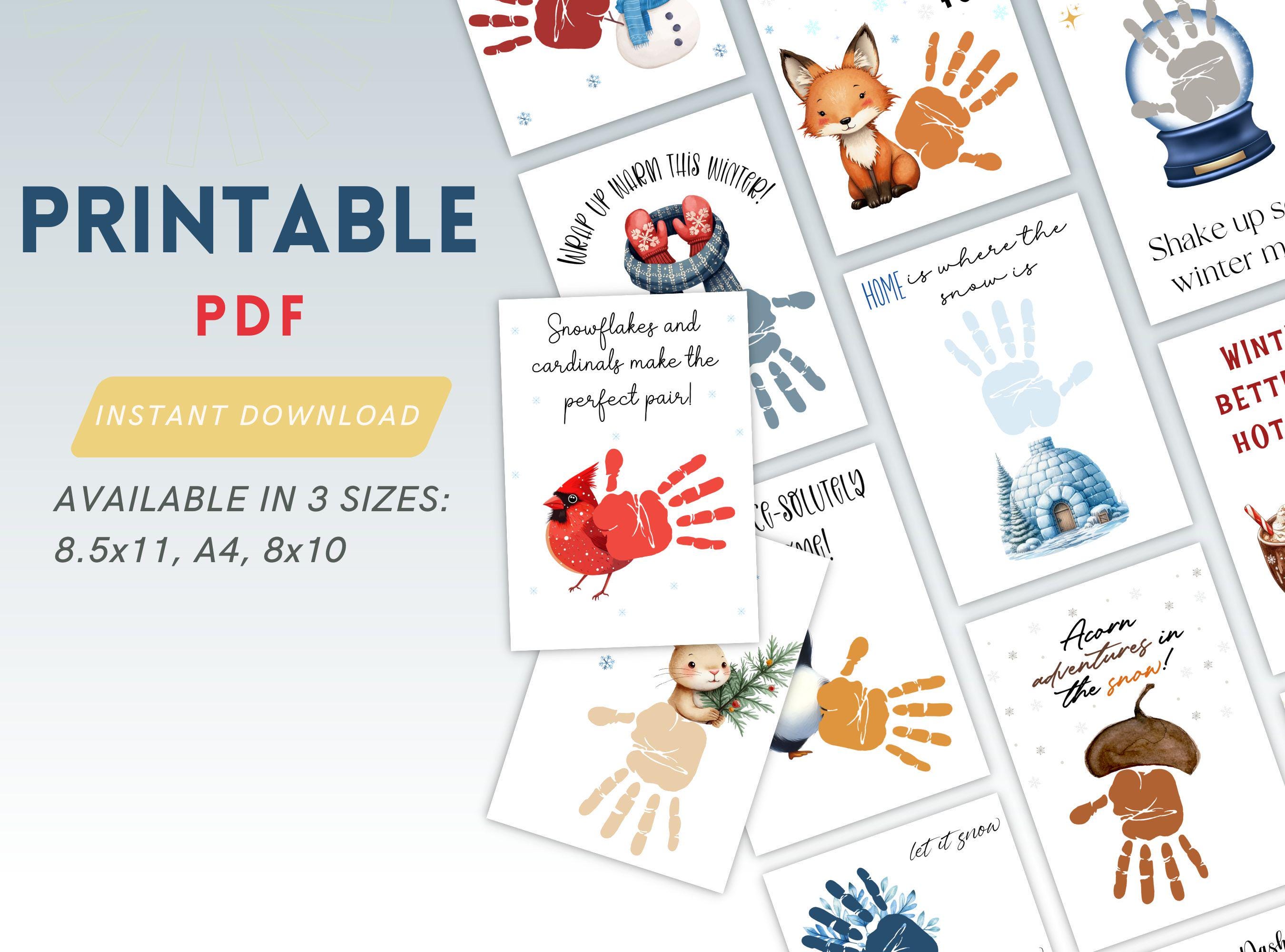 Winter Handprint Craft, Winter Handprint Bundle, Printable Daycare ...